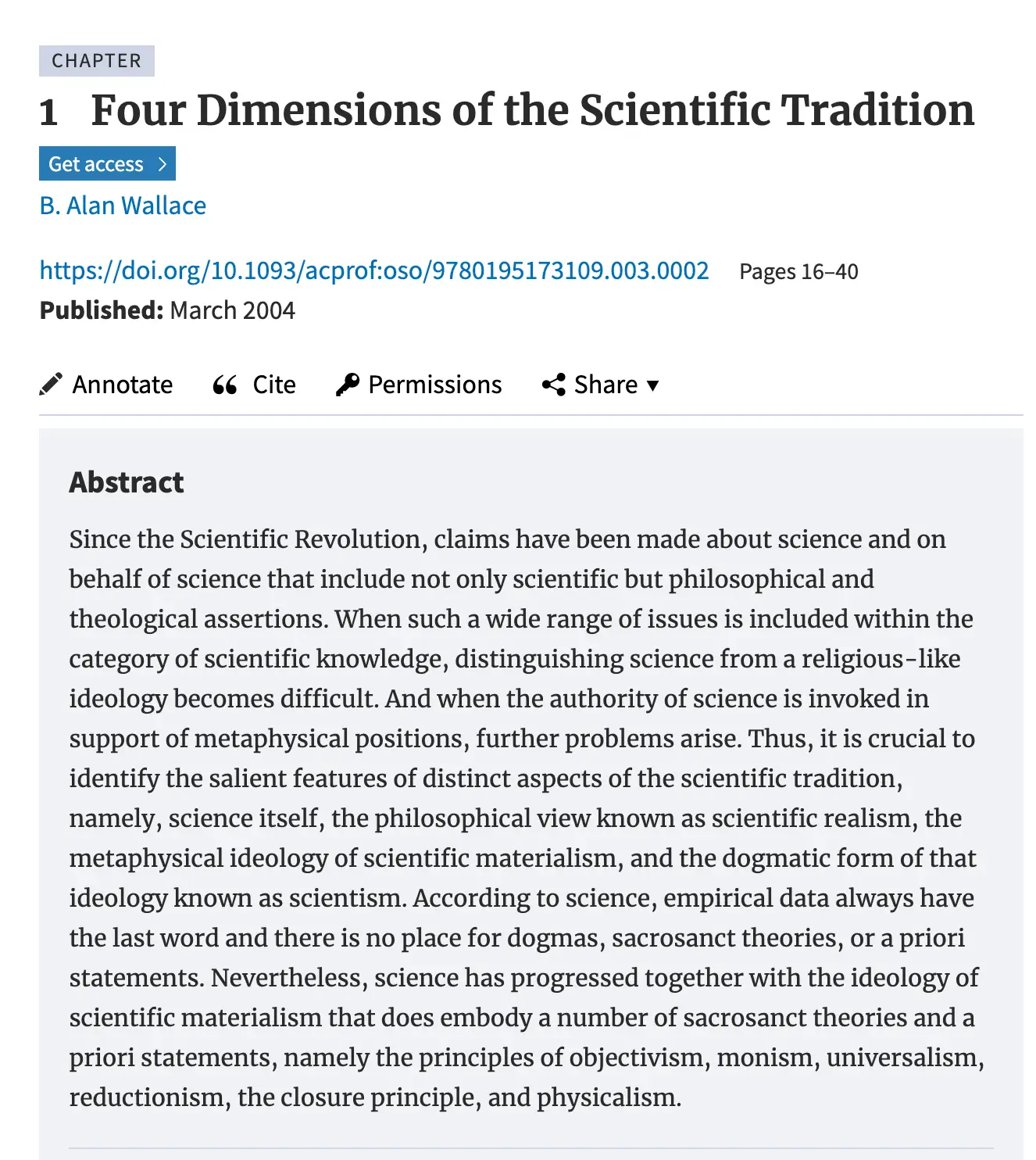 Four dimensions of the scientific tradition - Center for Contemplative ...