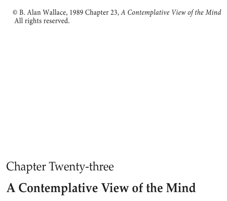 A Contemplative View of the Mind - Center for Contemplative Research